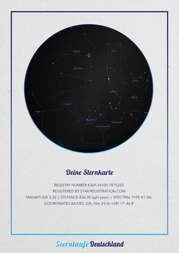 Sterntaufe zum Geburtstag - Personalisiertes Zertifikat & Planetarium App